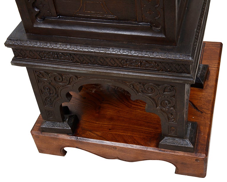 19th Century Cold Painted Bronzed Arab Statue and Clock, After; Louis ...