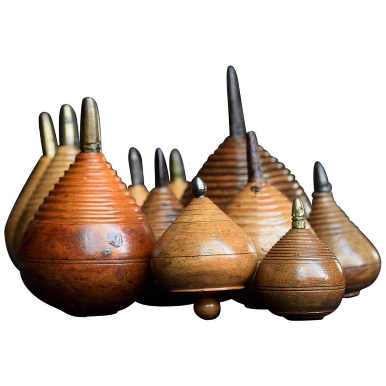 19th Century Collection of 16 English Treen Spinning Tops at 1stDibs ...