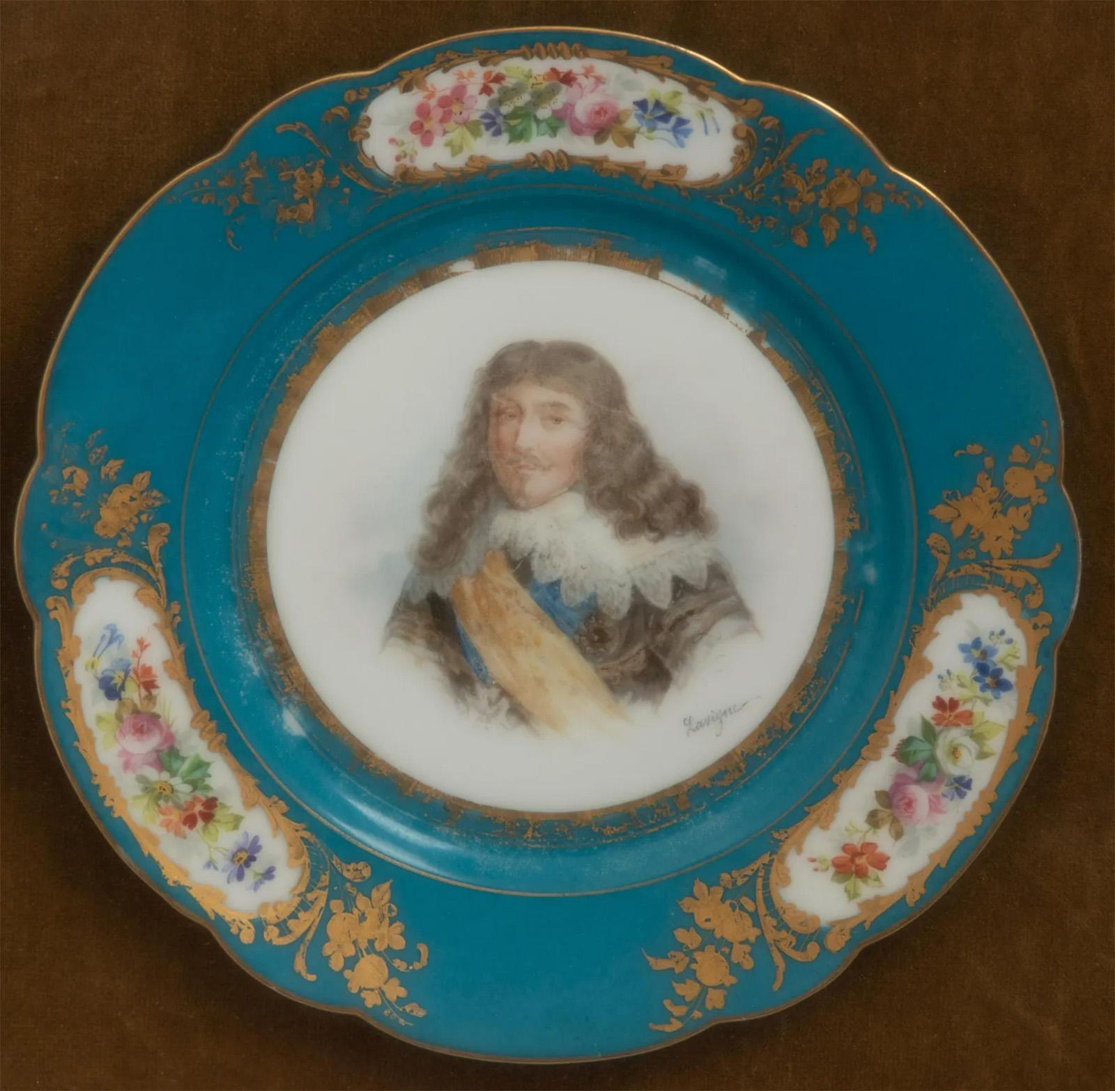 19th Century Collection of Seven Framed Sèvres Porcelain Plates For ...
