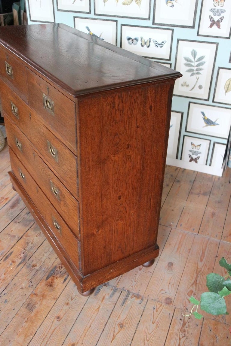 19th Century Colonial Teak Wooden Victorian Campaign Chest of Drawers ...