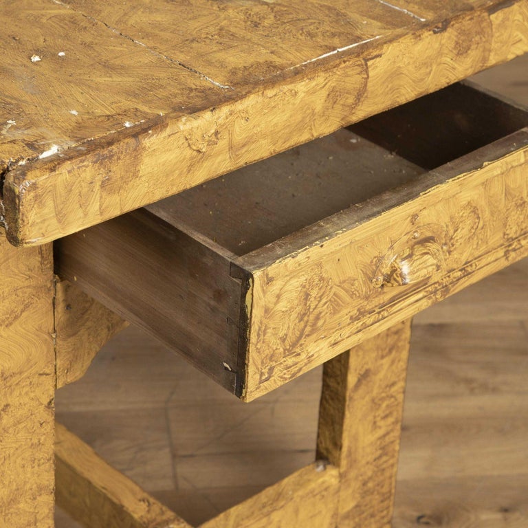 19th Century Comb Painted Table For Sale at 1stDibs