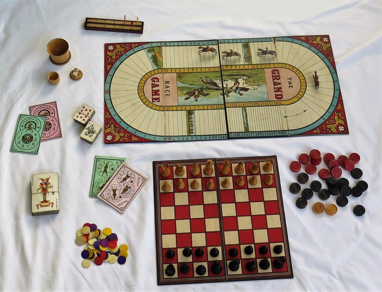 19th Century Complete Games Compendium in Hardwood Jointed Box Many ...