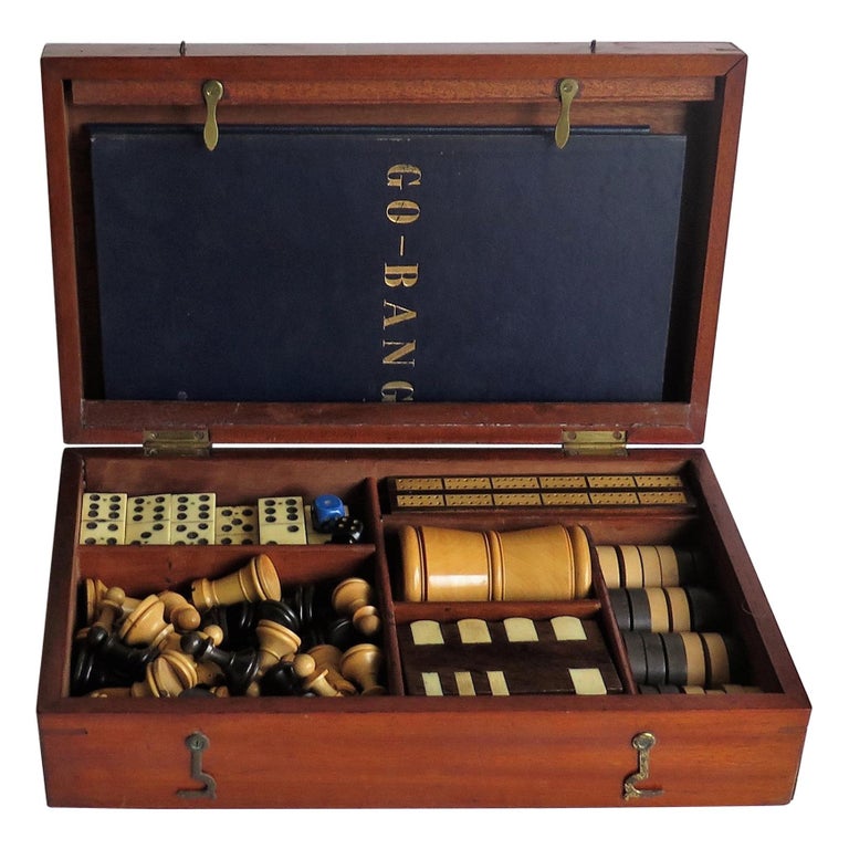 19th Century Complete Games Compendium in Hardwood Jointed Box over 8 ...