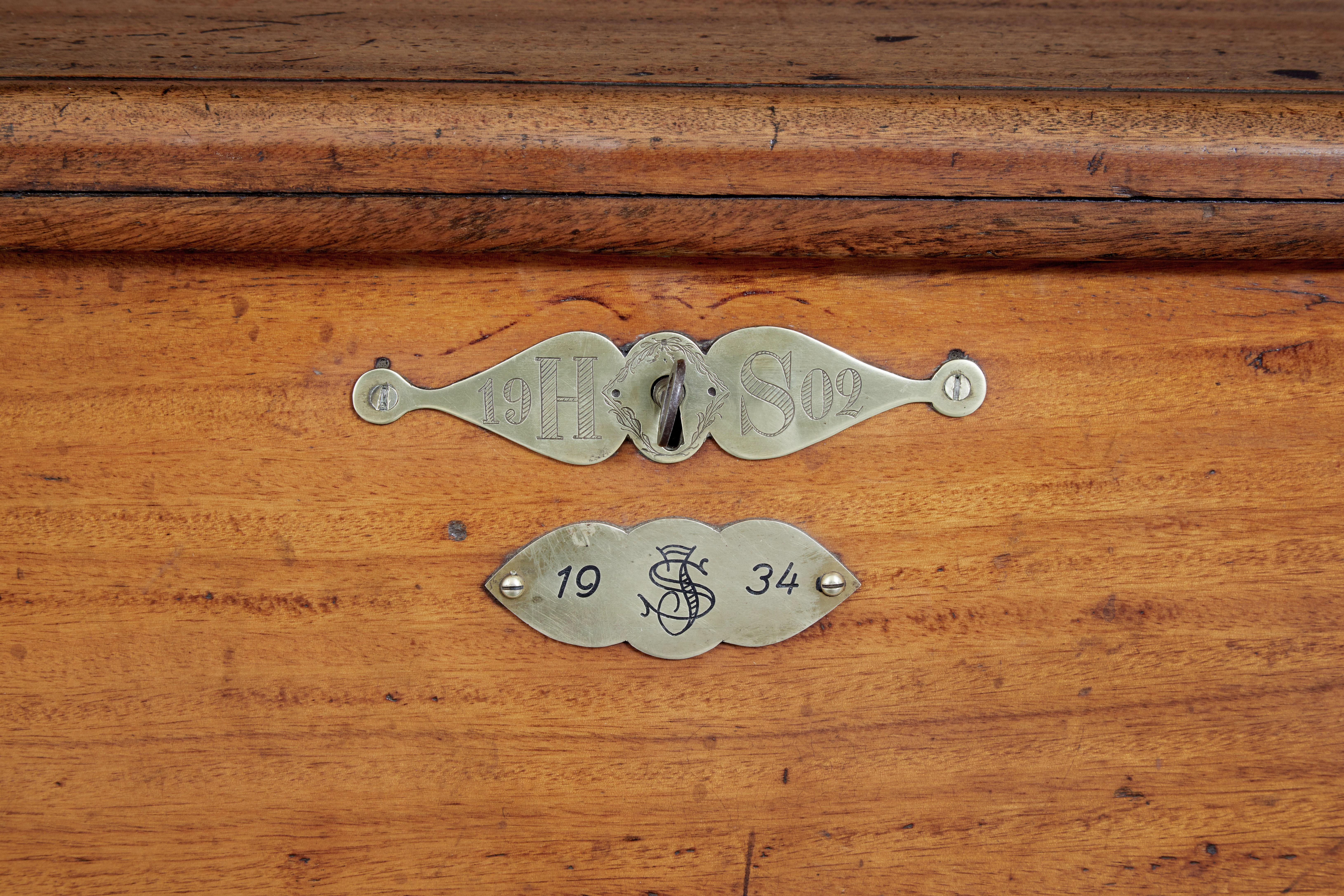 19th Century Continental Mahogany Maritime Chest For Sale at 1stDibs