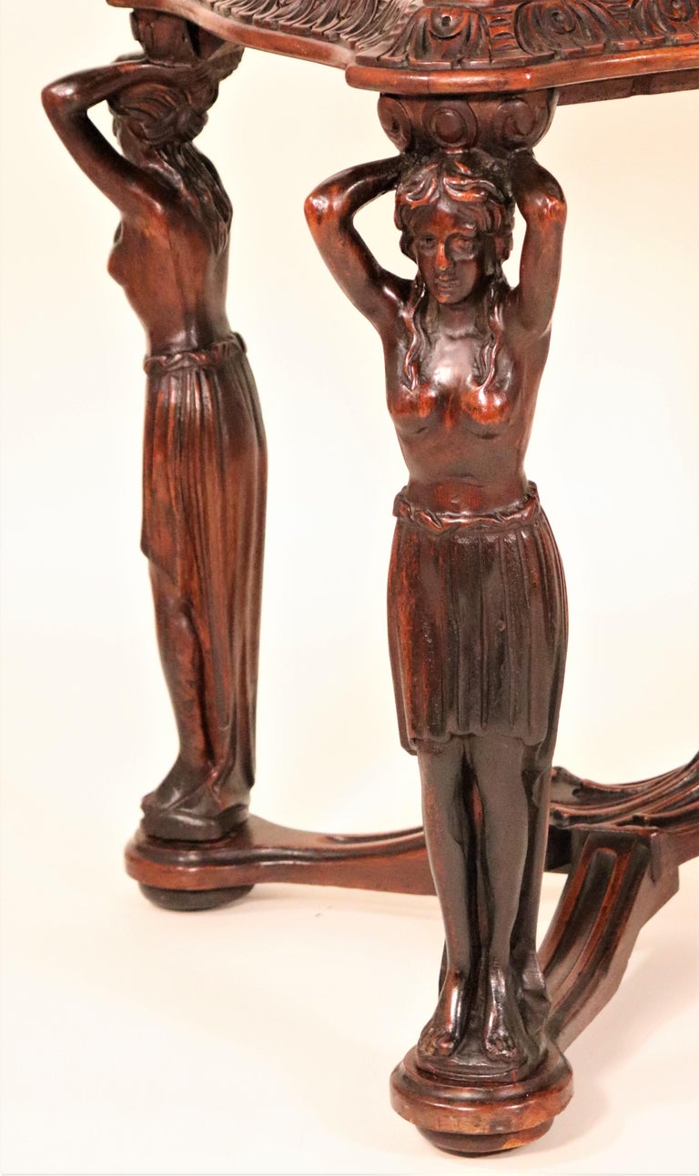 19th Century Continental Neo-Greek Revival Carved Walnut Table For Sale ...