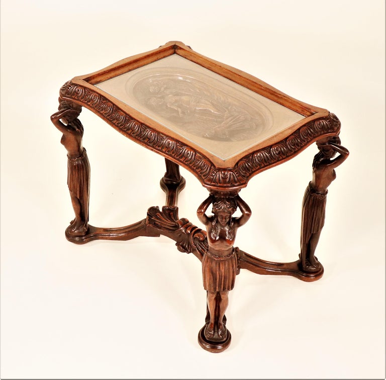 19th Century Continental Neo-Greek Revival Carved Walnut Table For Sale ...