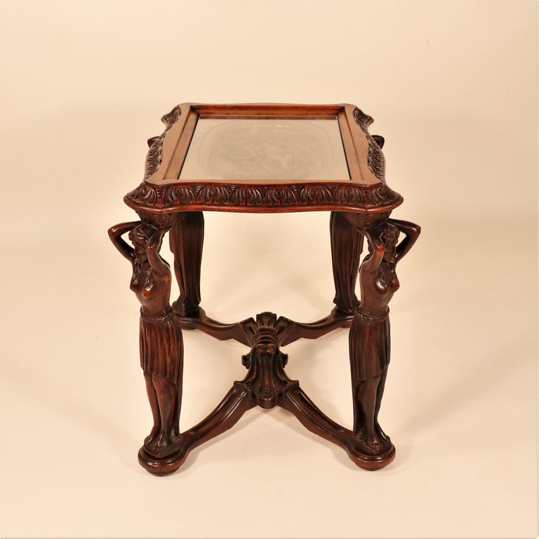 19th Century Continental Neo-Greek Revival Carved Walnut Table For Sale ...