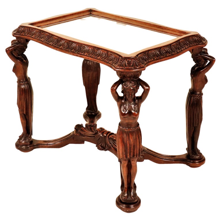19th Century Continental Neo-Greek Revival Carved Walnut Table For Sale ...