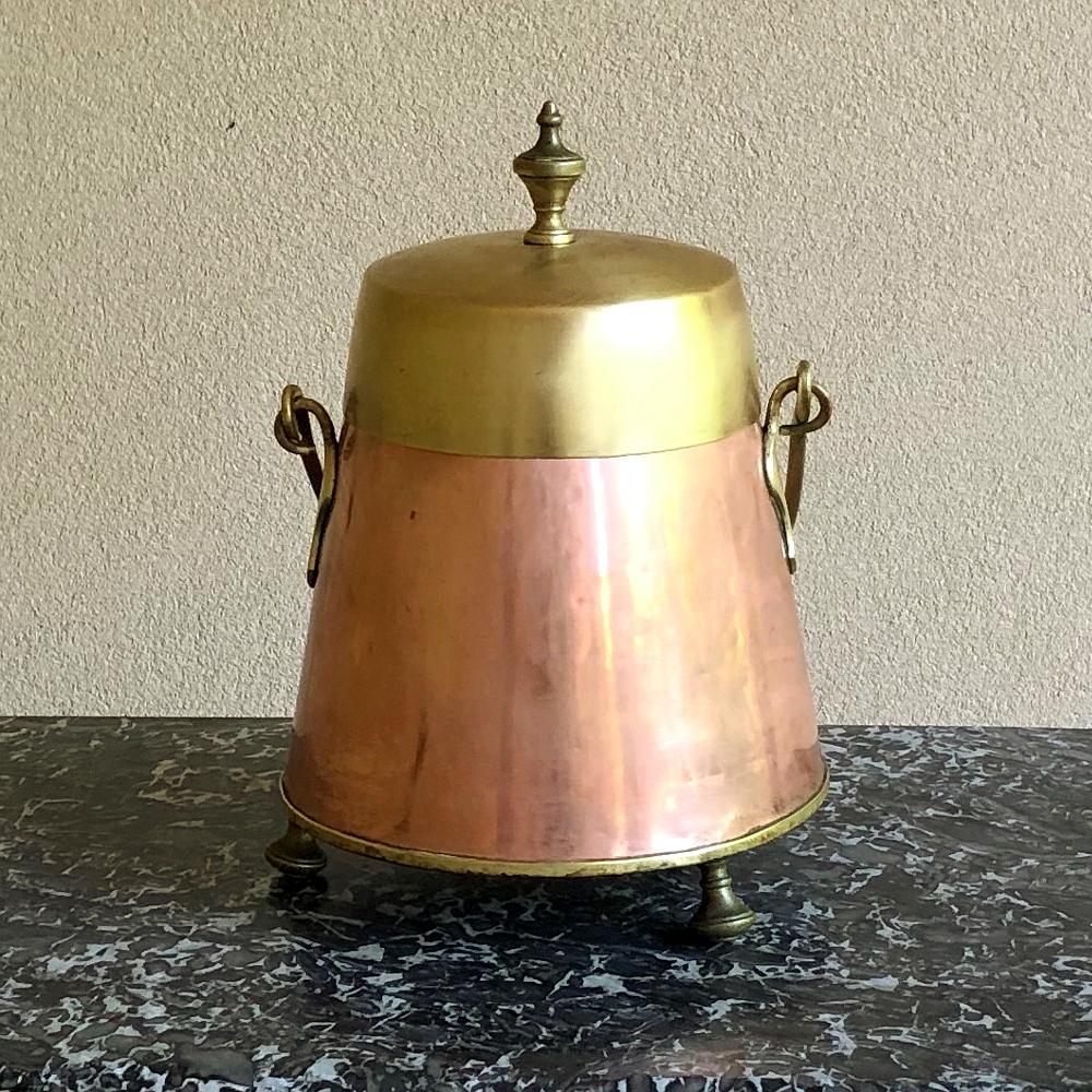 19th Century Copper and Brass Kindling Bucket For Sale at 1stDibs