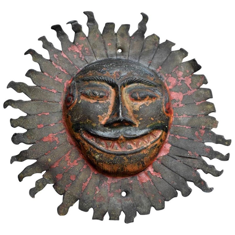 19th Century Copper Sun Face Fragment at 1stDibs