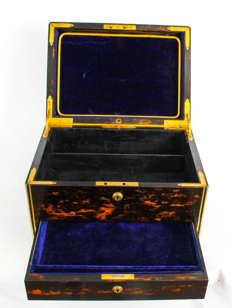 19th Century Coromandel and Brass Banded Jewellery Box Coton Hall at ...