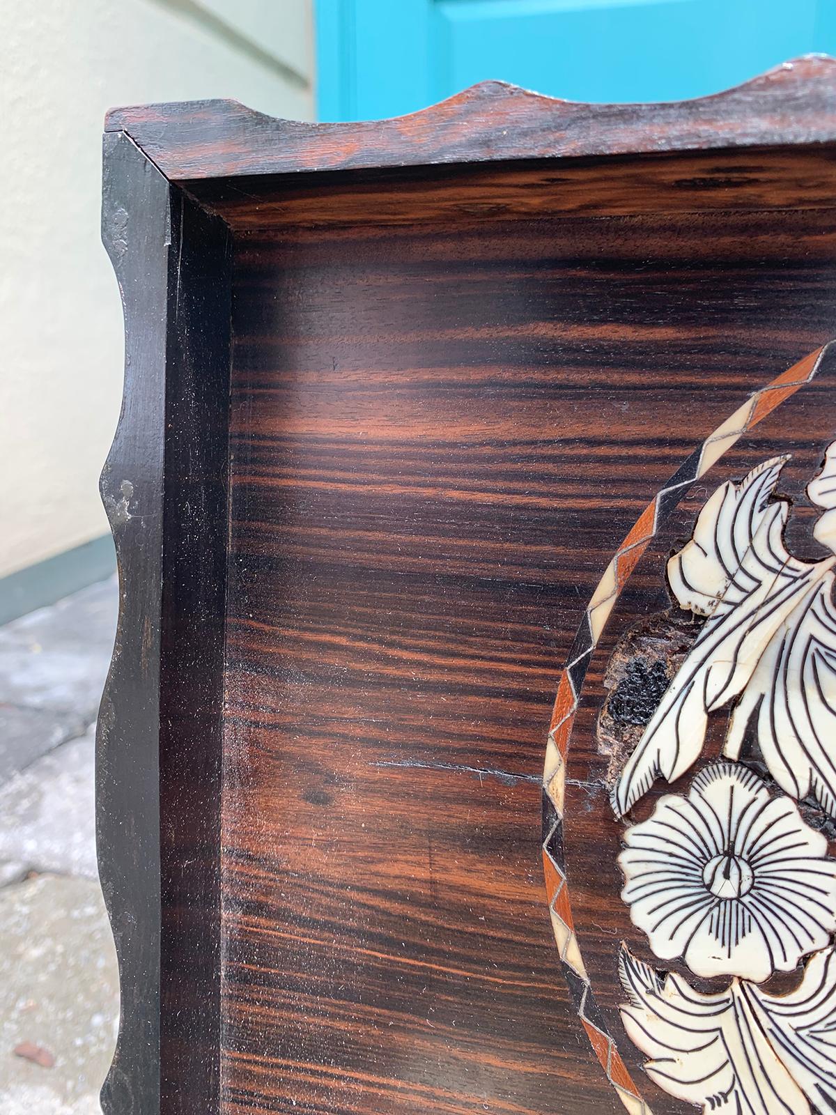 19th Century Coromandel Wood Work Box with Inlaid Elephant Design at ...