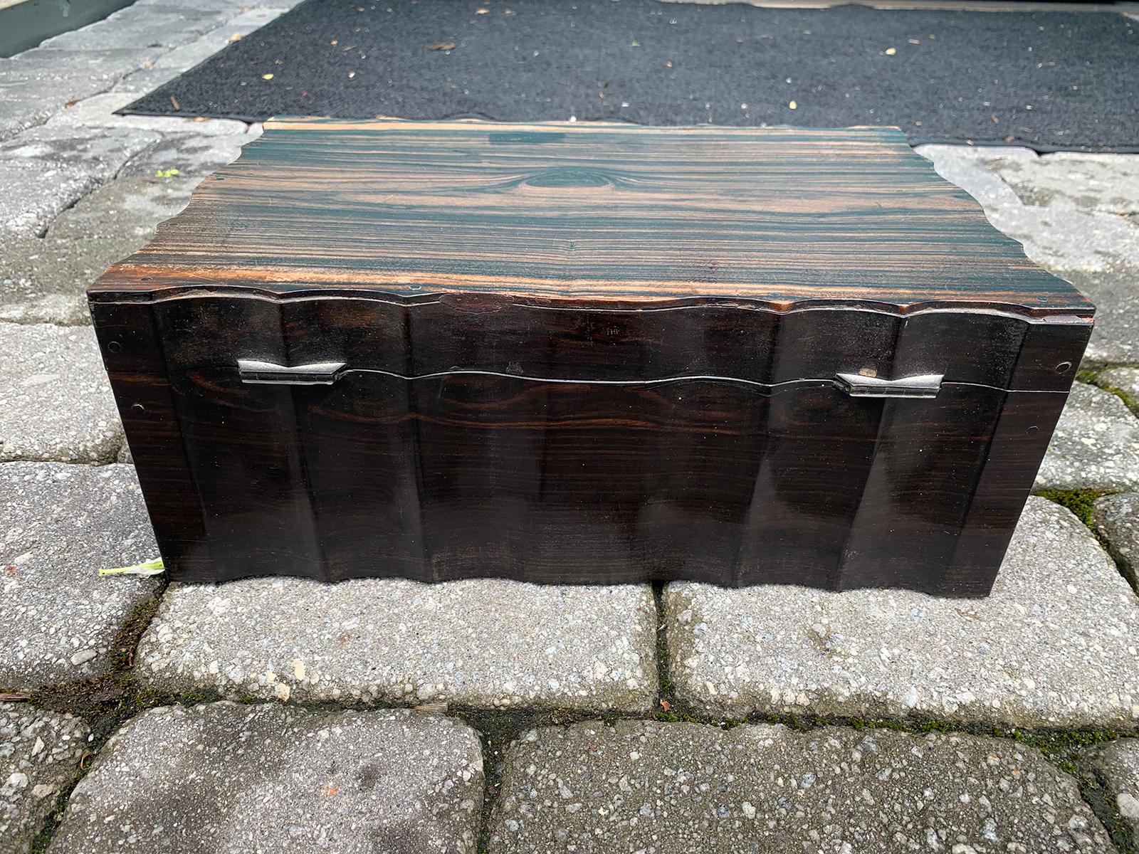 19th Century Coromandel Wood Work Box with Inlaid Elephant Design at ...