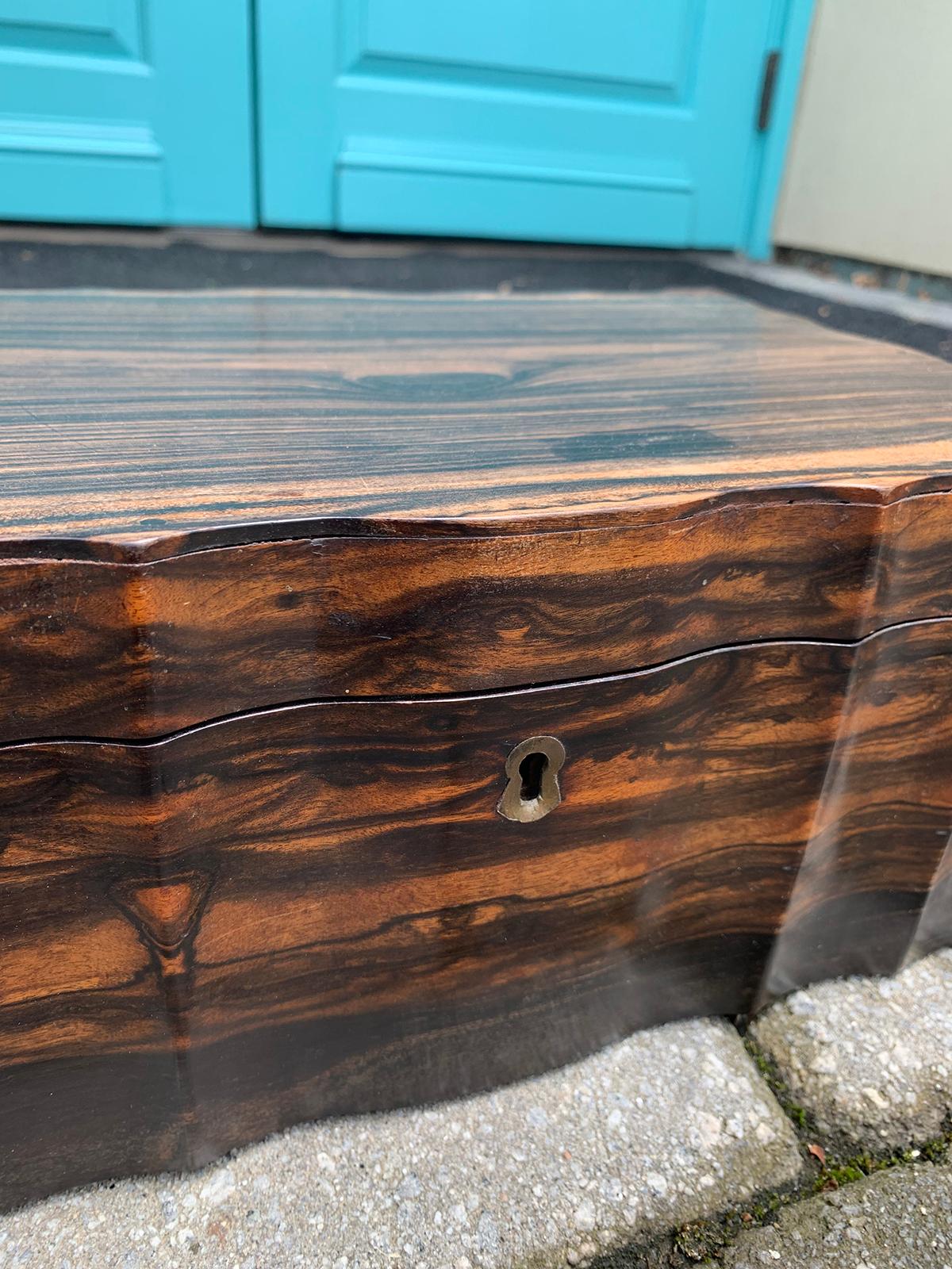 19th Century Coromandel Wood Work Box with Inlaid Elephant Design at ...