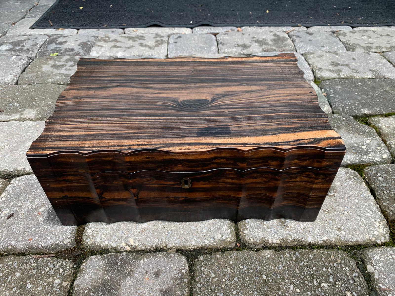 19th Century Coromandel Wood Work Box with Inlaid Elephant Design at ...