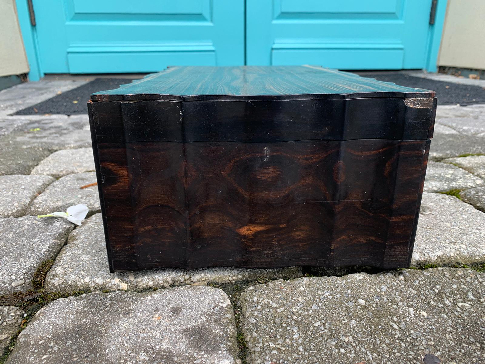 19th Century Coromandel Wood Work Box with Inlaid Elephant Design at ...