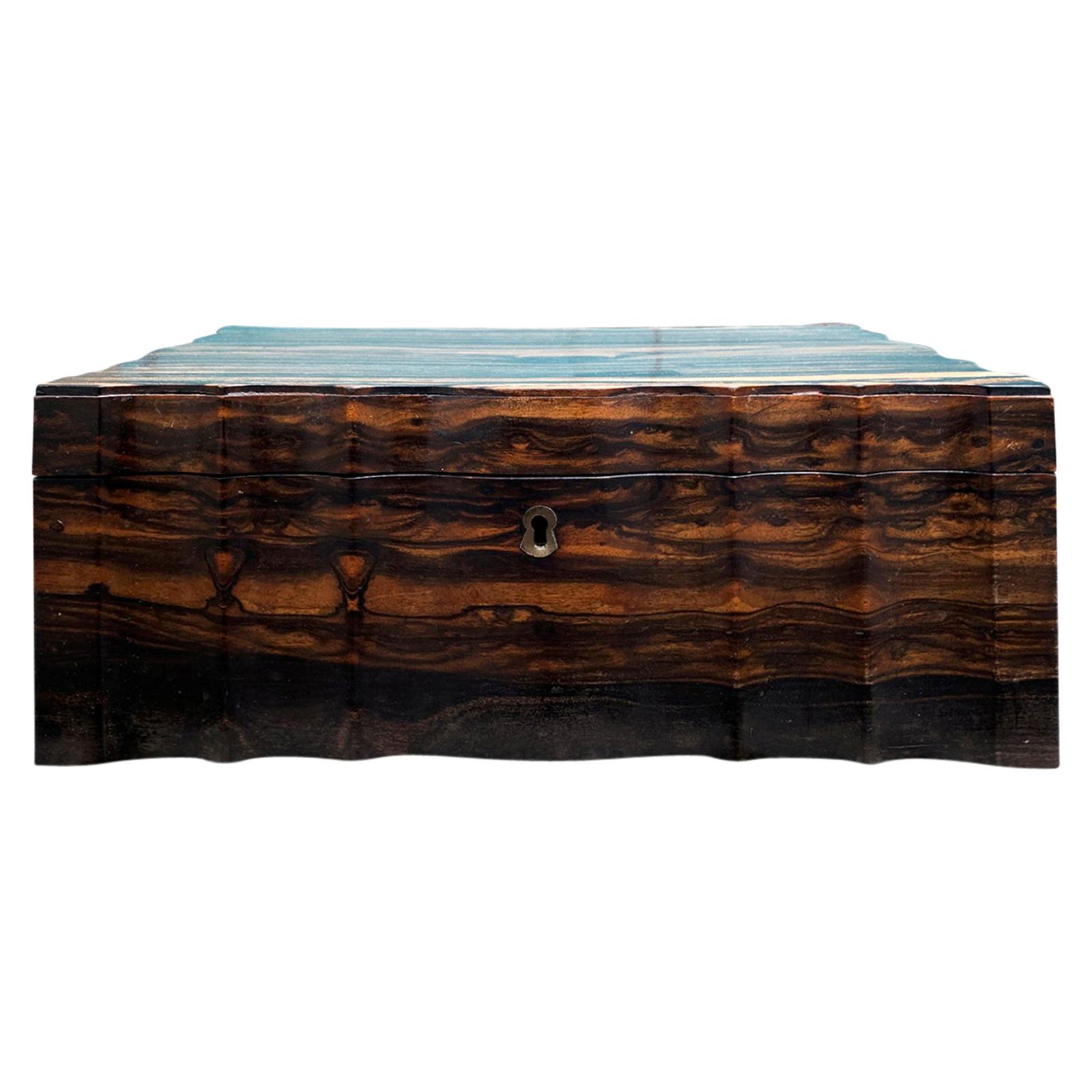 19th Century Coromandel Wood Work Box with Inlaid Elephant Design at ...