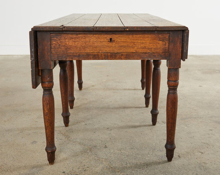 19th Century Country English Oak Drop Leaf Farmhouse Table For Sale at ...