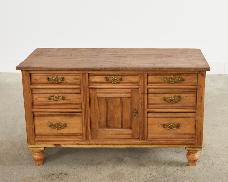 19th Century Country English Provincial Pine Sideboard Server For Sale ...