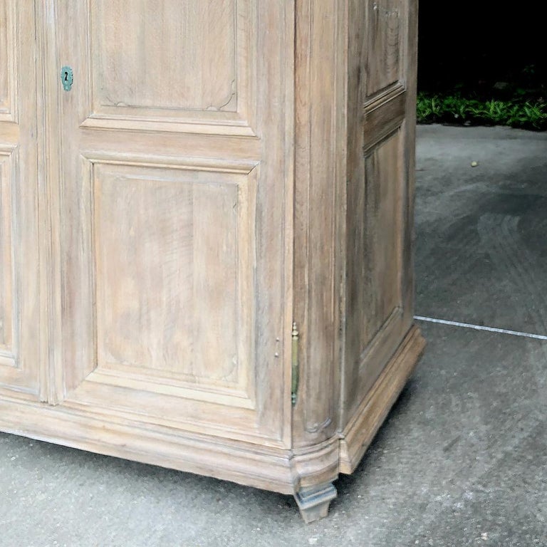 19th Century Country French Neoclassical Whitewashed Armoire at 1stDibs