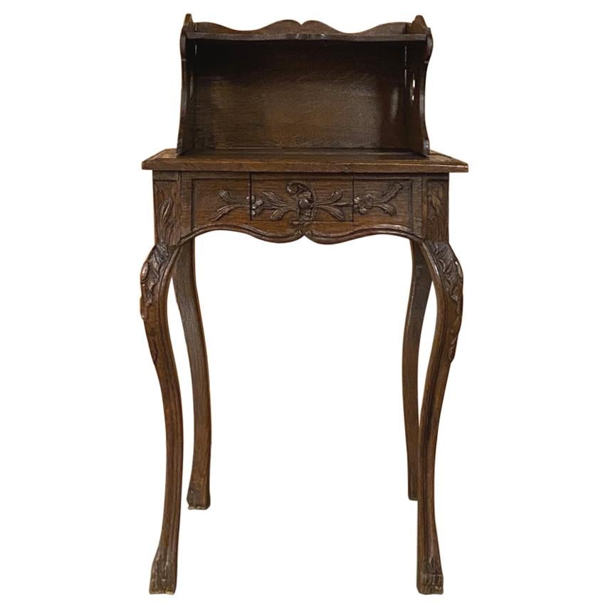 White Wicker End Table or Nightstand Table, circa 1990s at 1stDibs