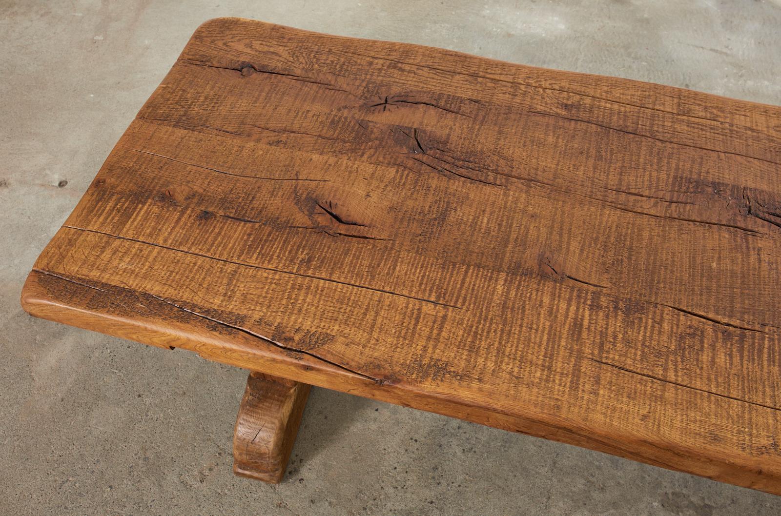 19th Century Country French Oak Farmhouse Trestle Dining Table For Sale ...