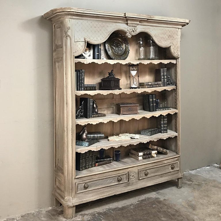 19th Century Country French Open Baroque Hand Carved Bookcase at 1stDibs