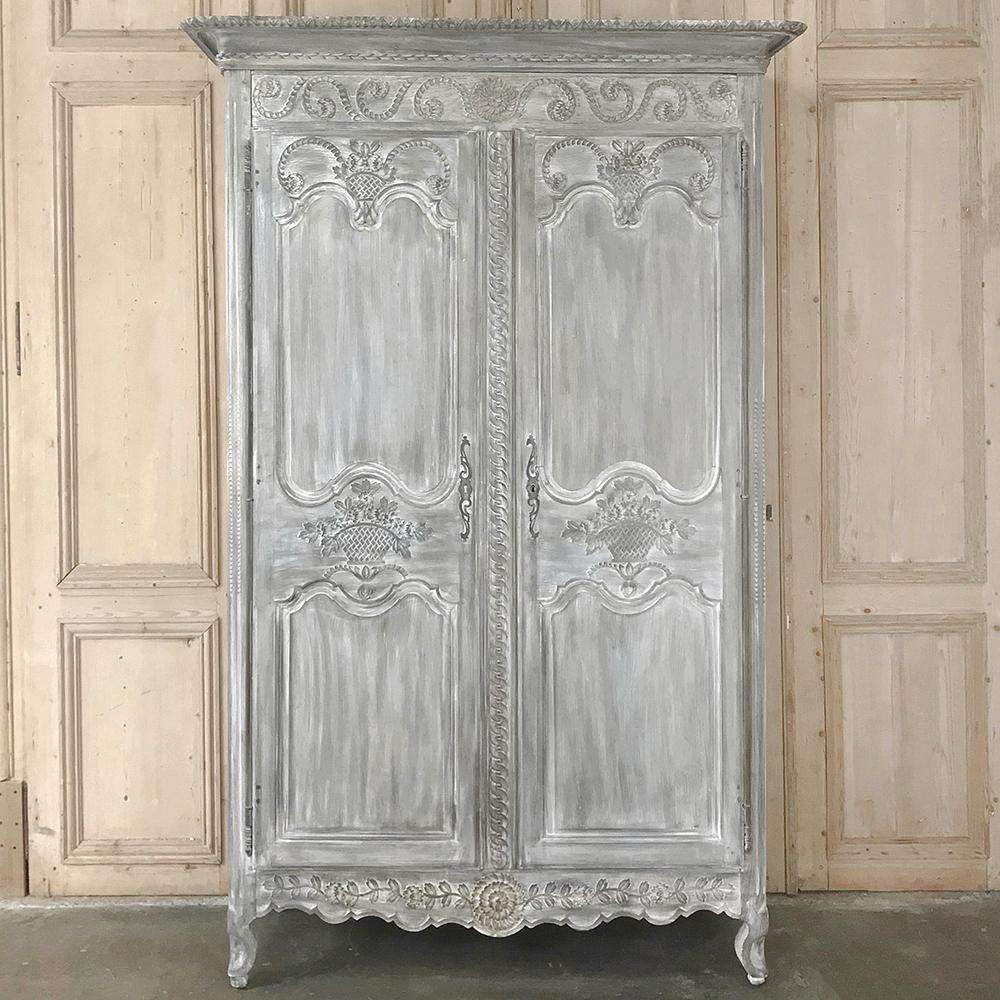 19th Century Country French Provincial Whitewashed Armoire at 1stDibs ...