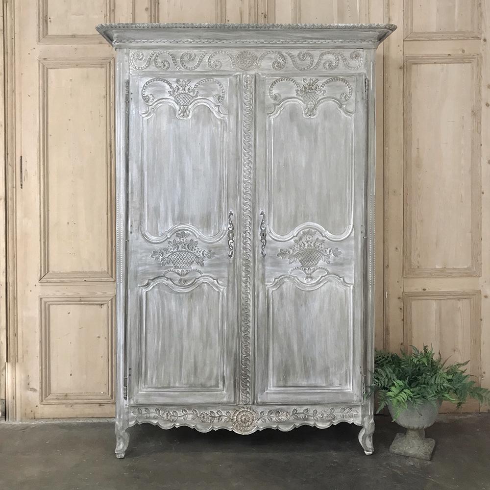 19th Century Country French Provincial Whitewashed Armoire at 1stDibs ...