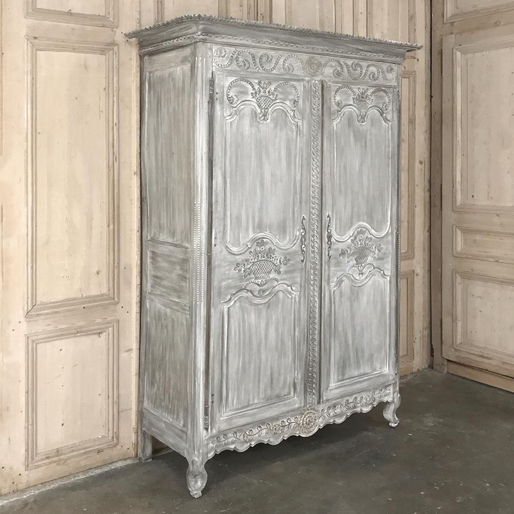 19th Century Country French Provincial Whitewashed Armoire at 1stDibs ...