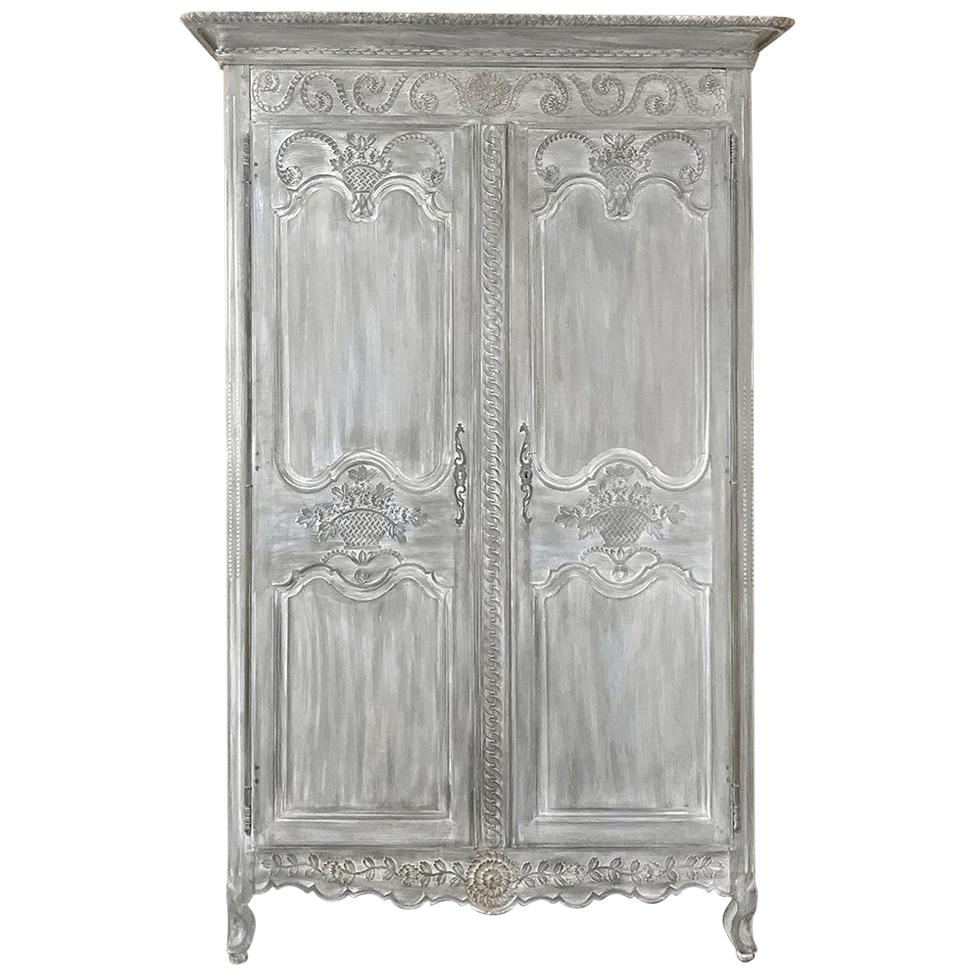 19th Century Country French Provincial Whitewashed Armoire at 1stDibs ...