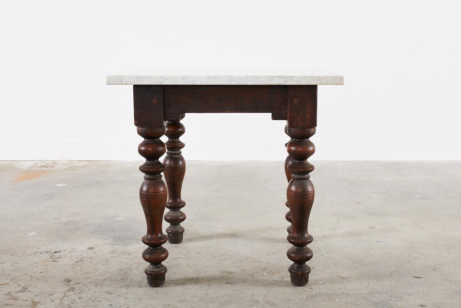 19th Century Country French Trio Marble Top Pastry Tables at 1stDibs