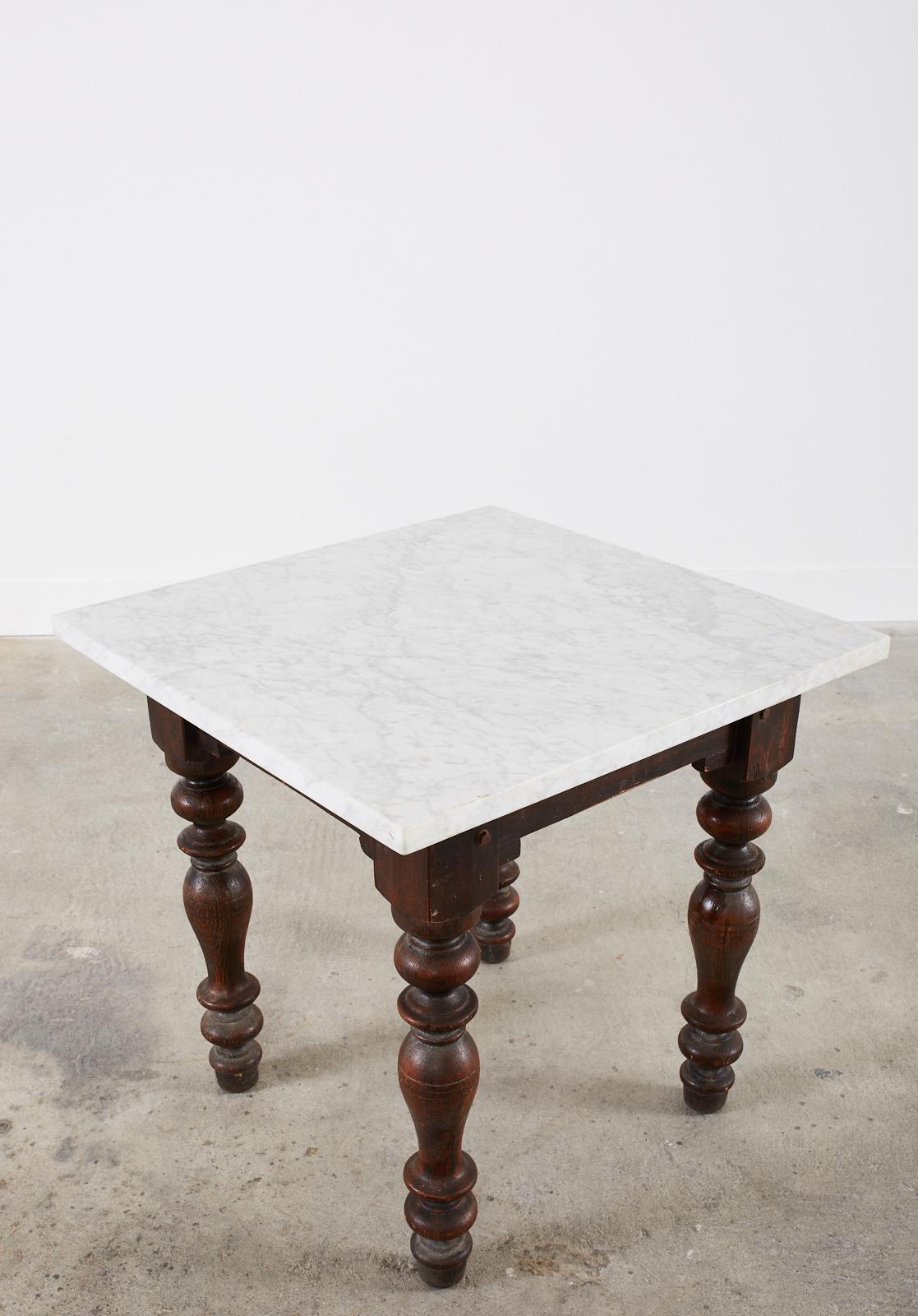 19th Century Country French Trio Marble Top Pastry Tables at 1stDibs