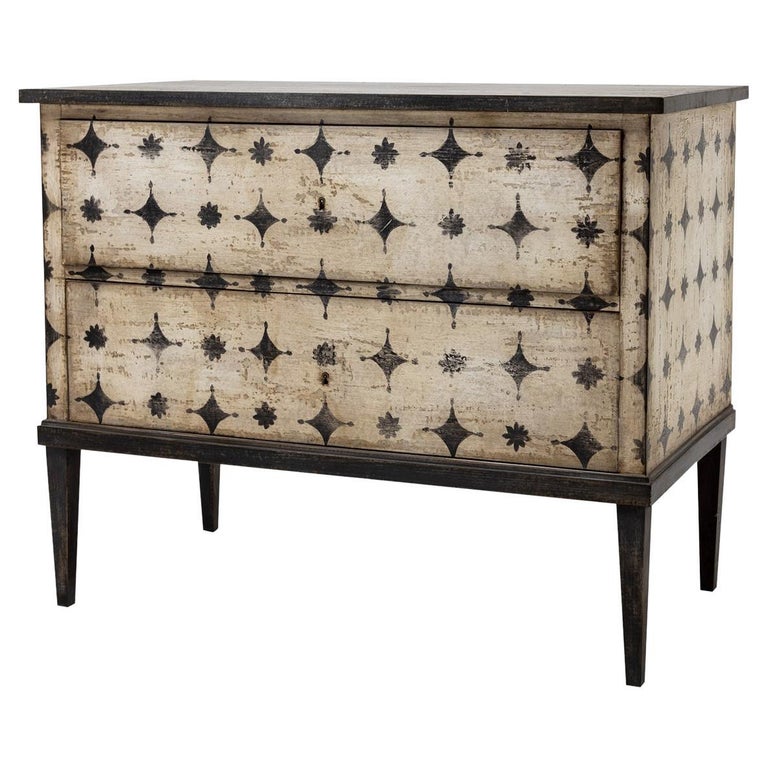 19th Century Cream-White Italian Single Pinewood Commode, Antique ...