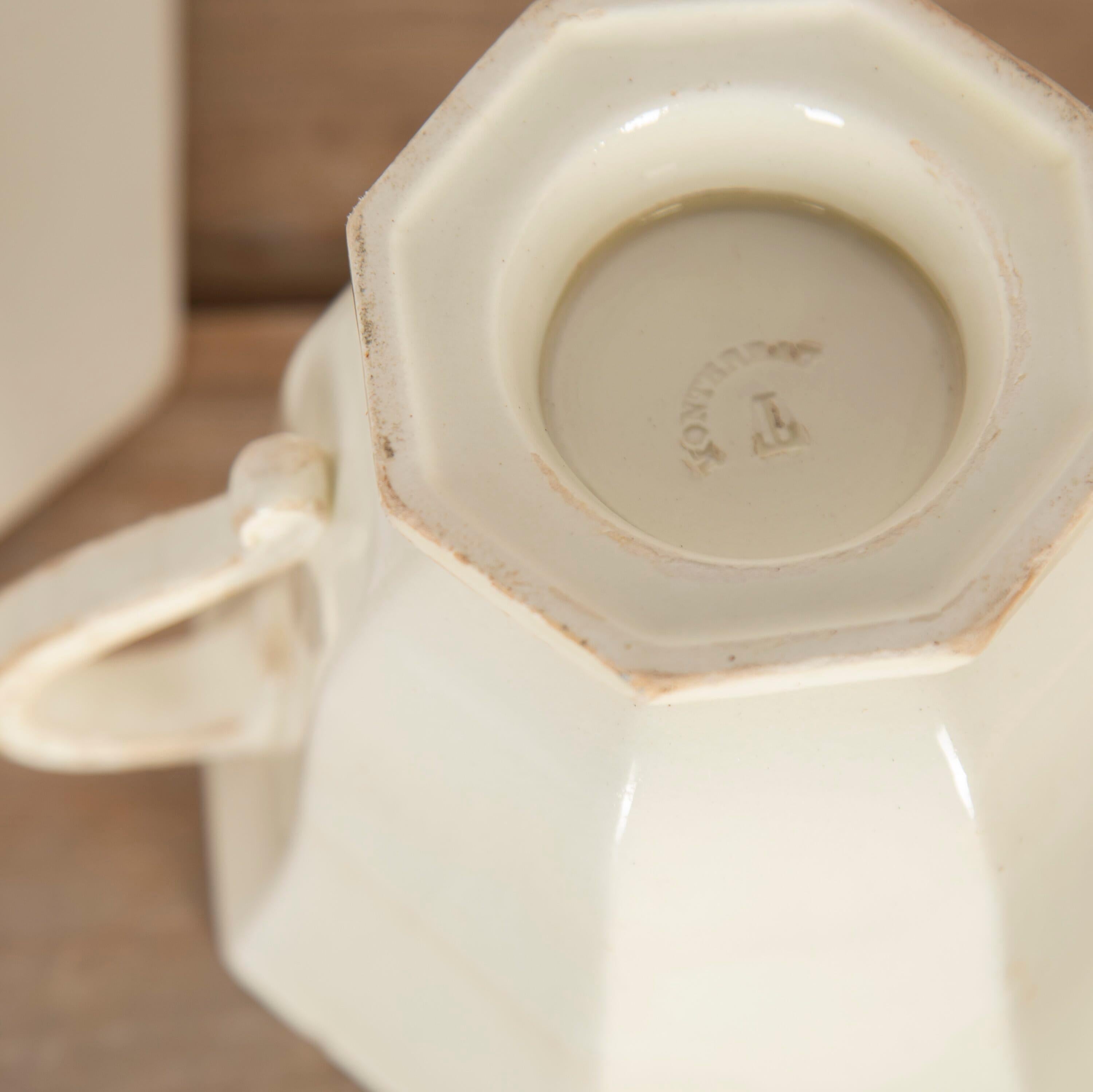19th Century Creamware Chocolate Cups and Saucers For Sale at 1stDibs