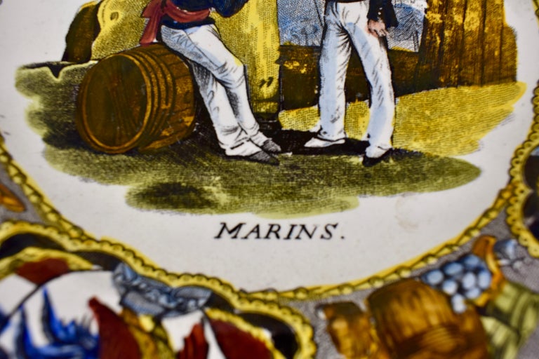 19th Century Creil Polychrome French Revolution Gallic Marins Sailor ...