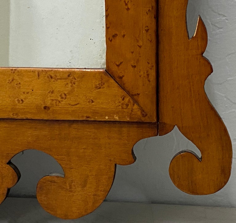 19th Century Curly Maple Framed Mirror, circa 1890 at 1stDibs