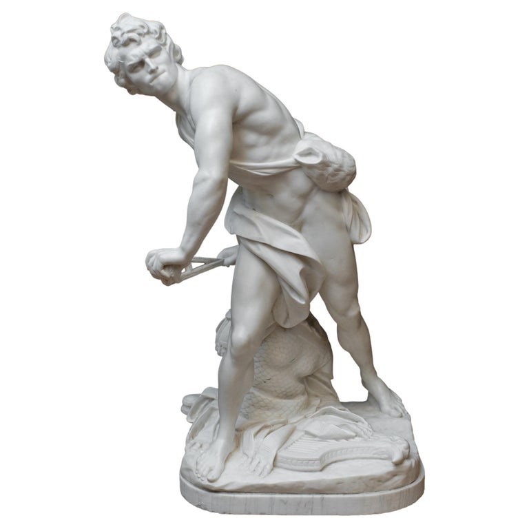 19th Century David Marble sculpture by Ernesto Ermete Gazzeri '1866 ...