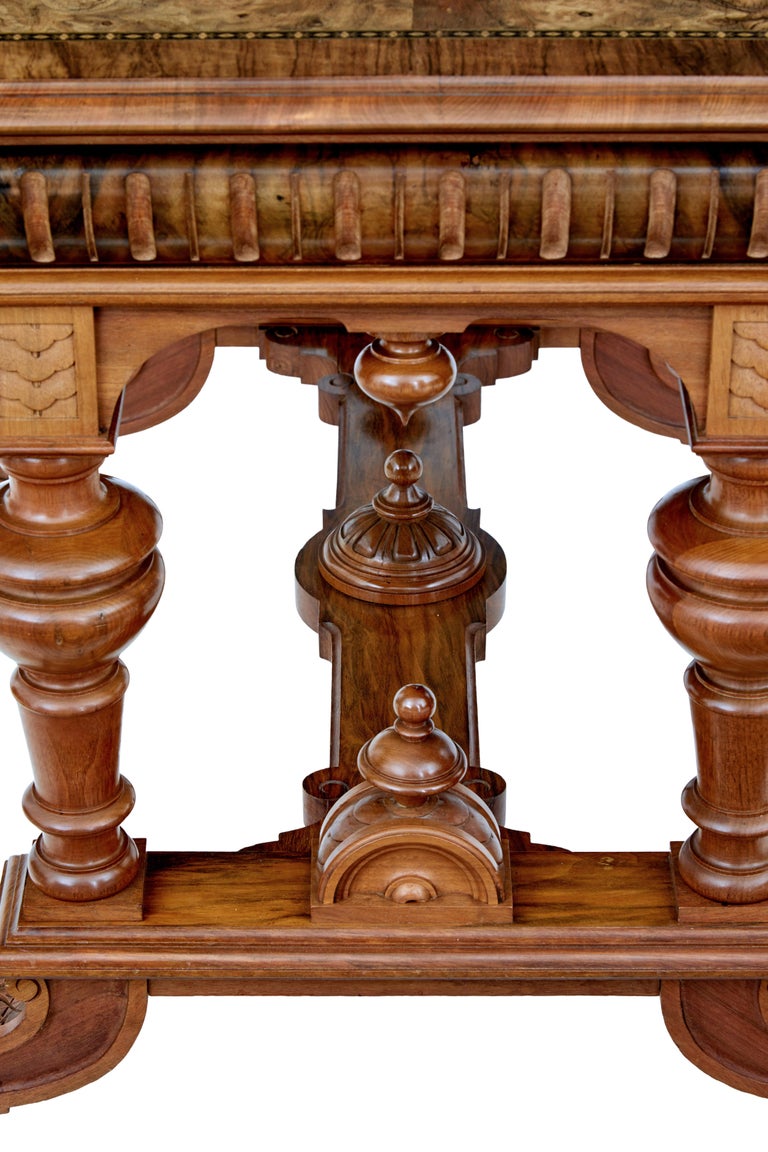 19th Century Decorative Burr Walnut Library Table at 1stDibs