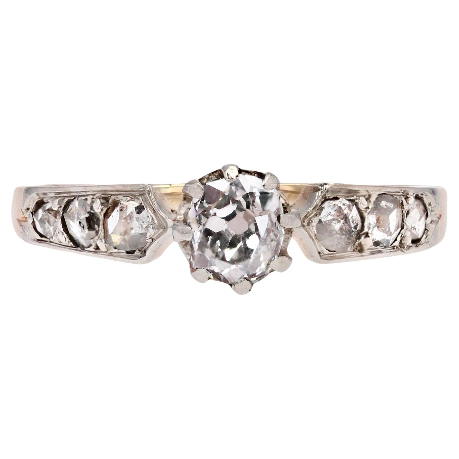 Modern Second-Hand Diamond 18 Karat Yellow Gold Solitaire Ring For Sale ...