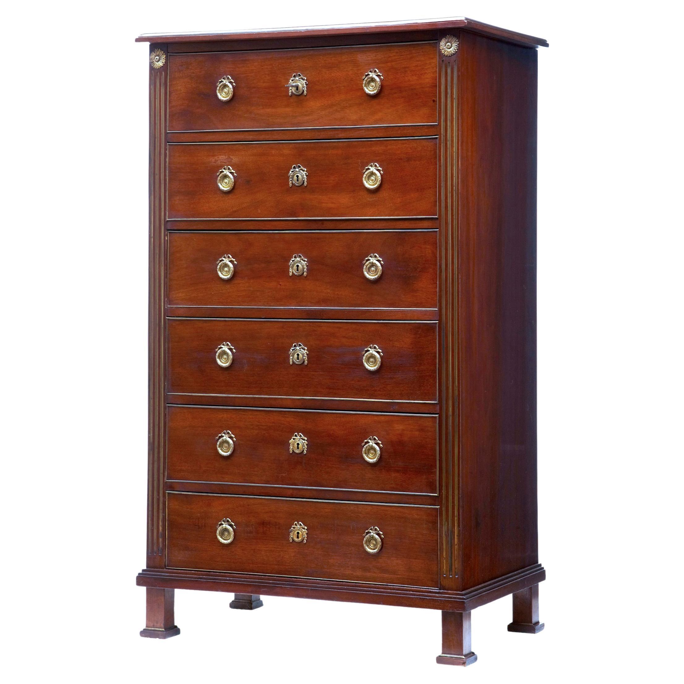Mahogany Tall Chest of Drawers at 1stDibs