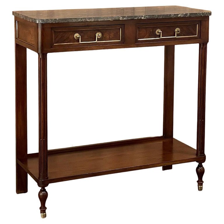 Console en acajou de style Directoire du 19ème siècle avec plateau en ...