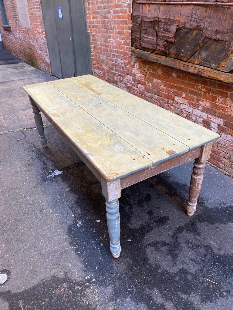 19th Century Distressed Farm Table at 1stDibs