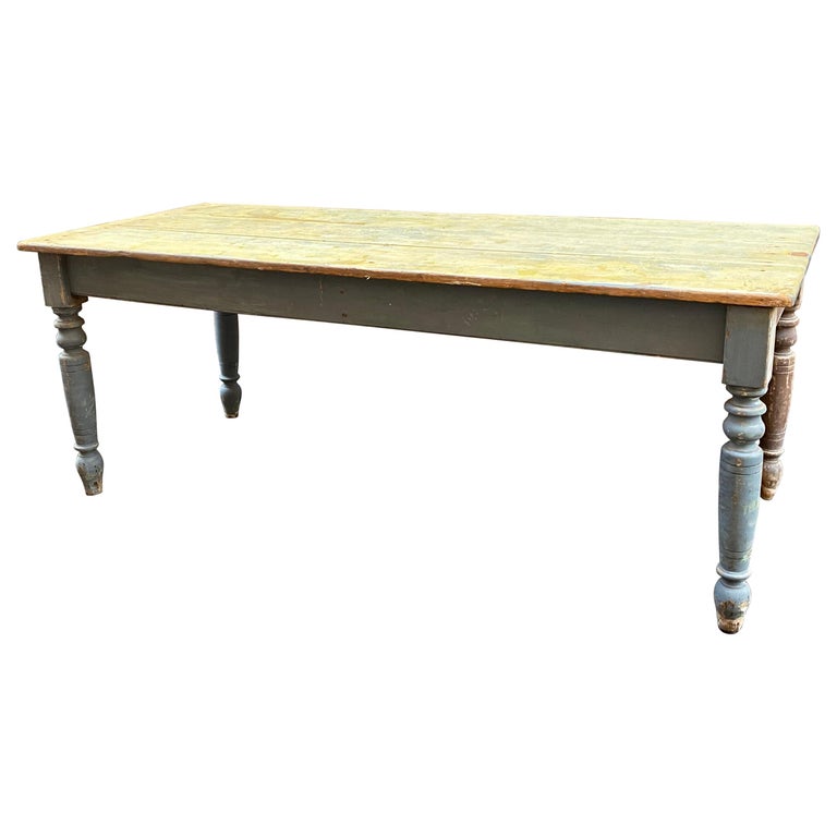 19th Century Distressed Farm Table at 1stDibs