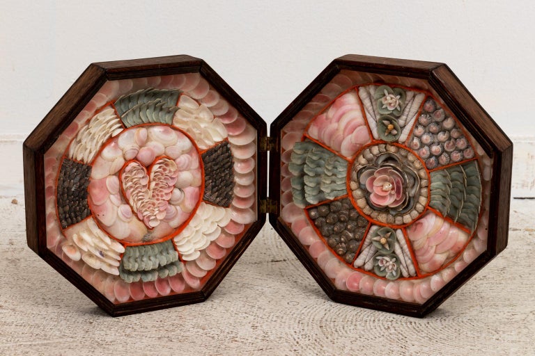 19th Century Double Octagonal Sailor's Valentine For Sale at 1stDibs