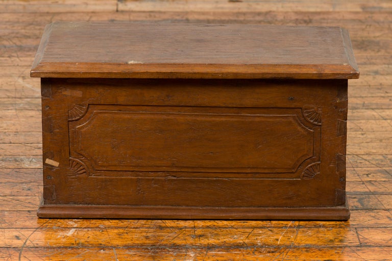 19th Century Dovetailed Wood Treasure Chest from Sumatra with Carved ...