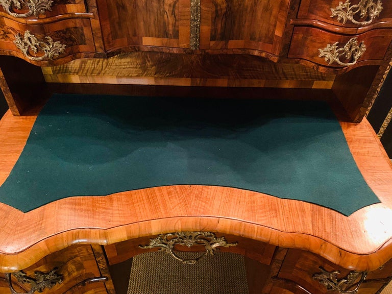 19th Century antique Dresden Baroque Desk with Top Walnut veneer For ...