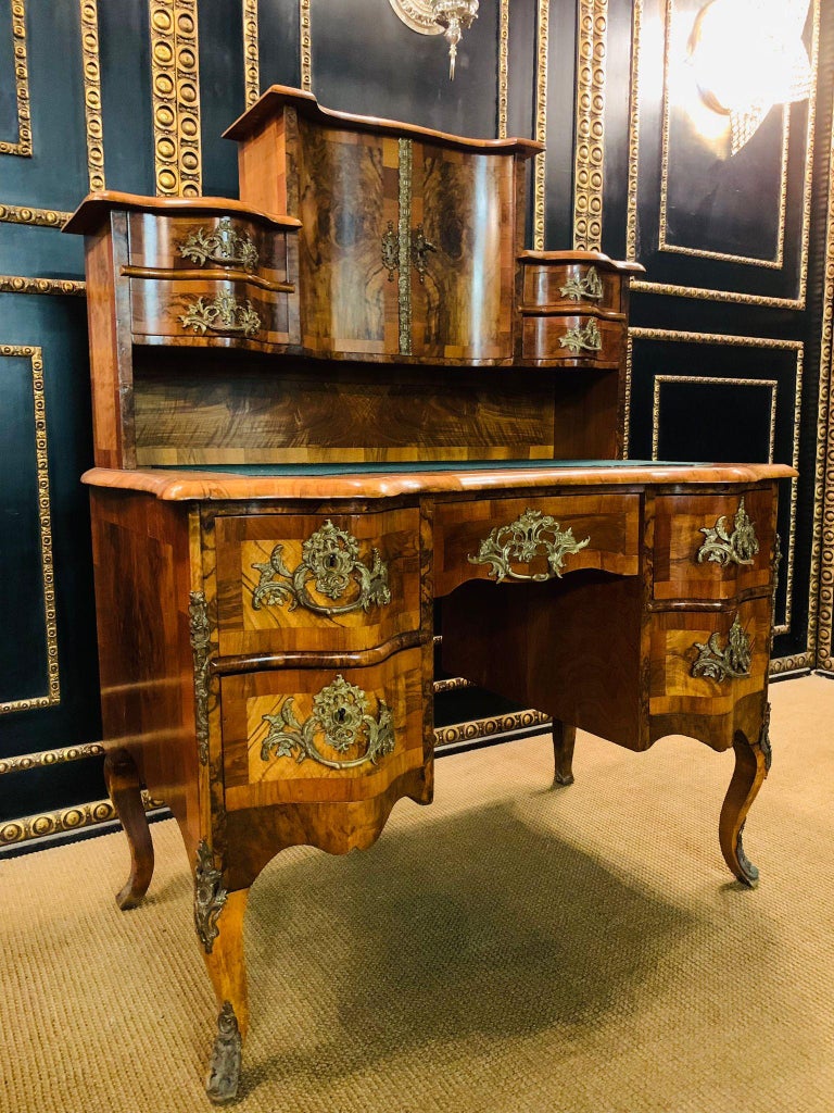19th Century antique Dresden Baroque Desk with Top Walnut veneer For ...