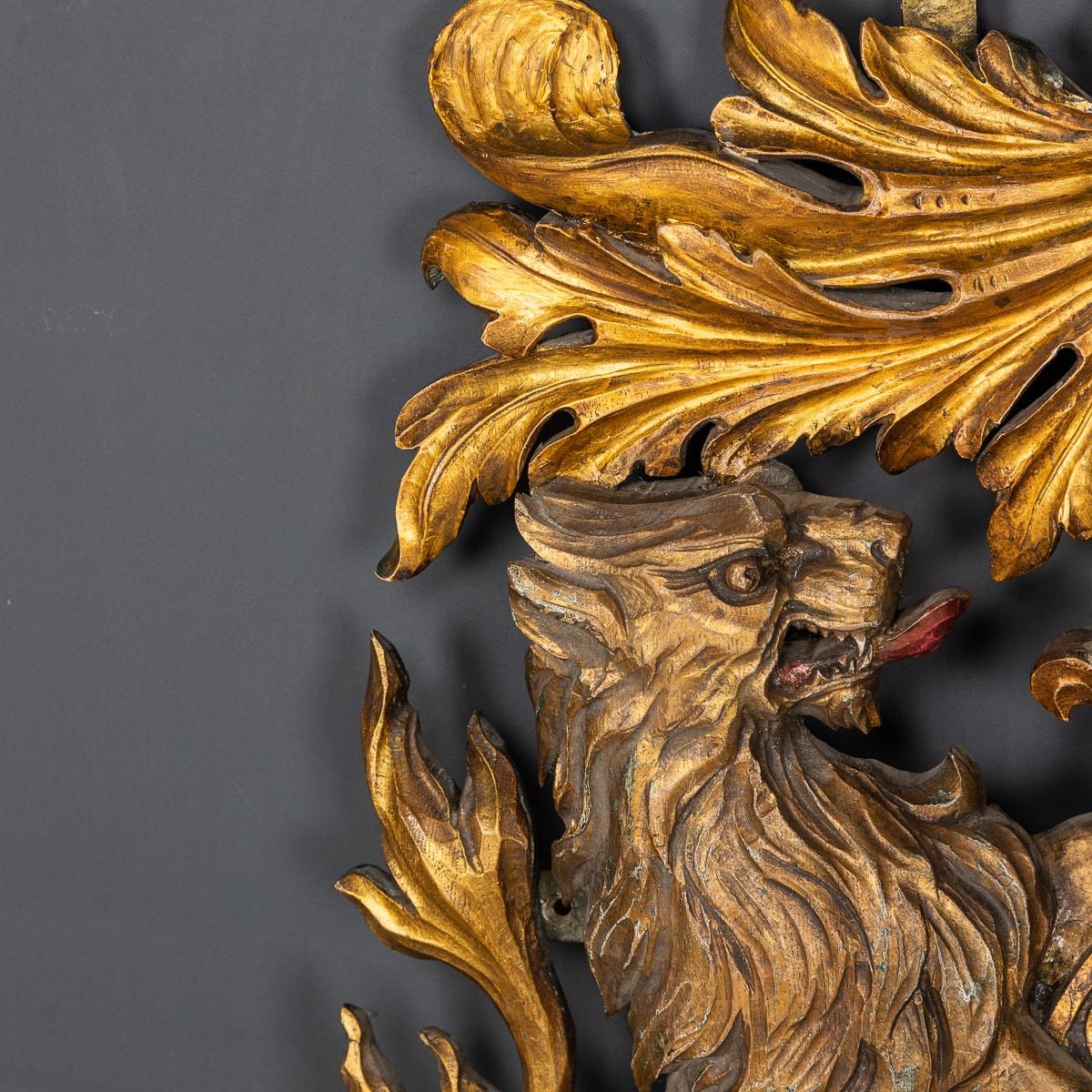 19th Century Duke Of Northumberland Crest, Carved Wood and Painted Wood ...