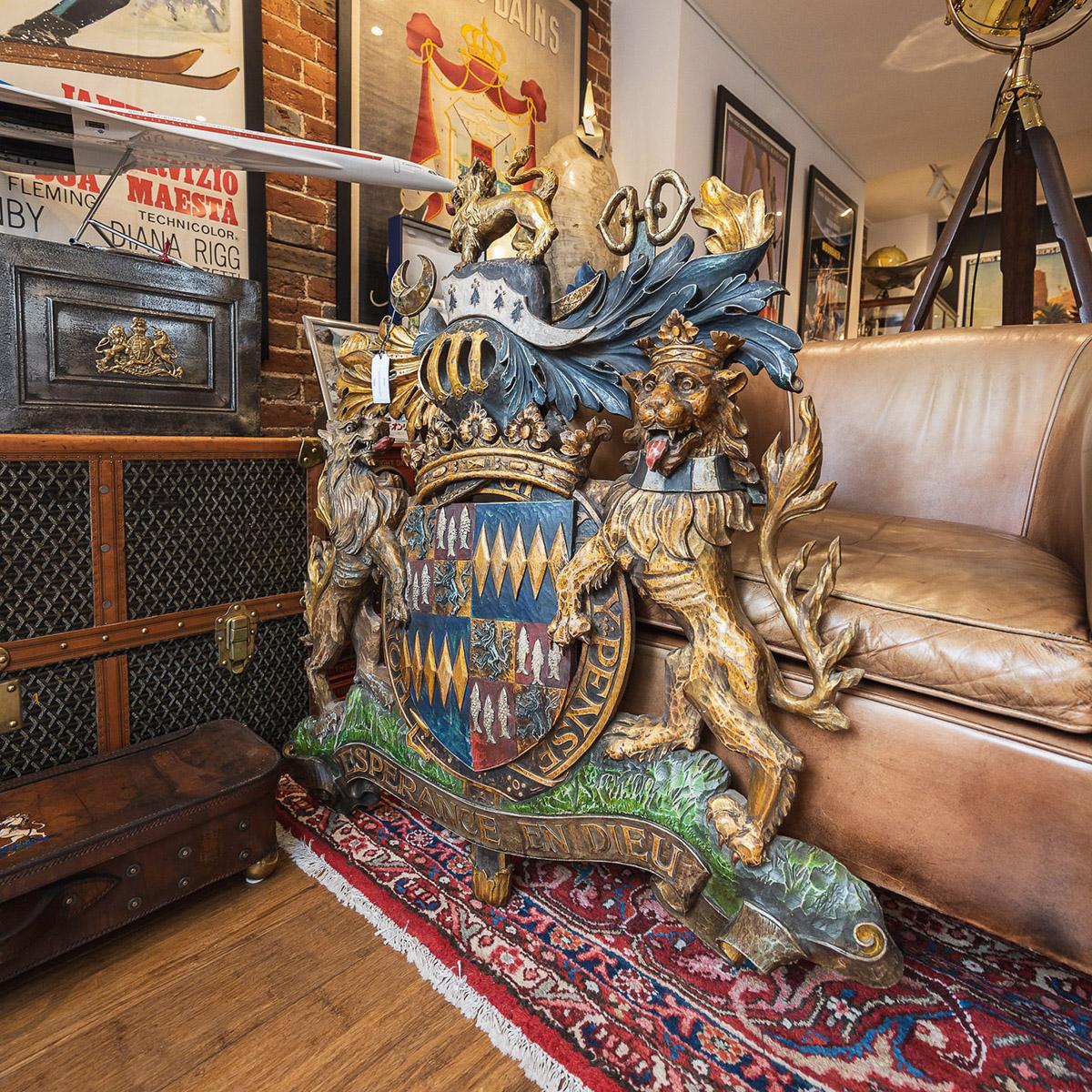 19th Century Duke Of Northumberland Crest, Carved Wood and Painted Wood ...